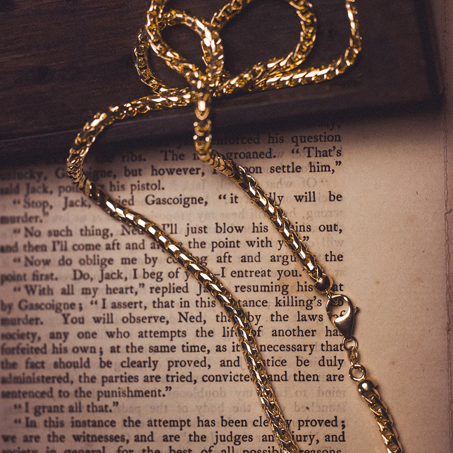 2mm Diamond Cut Franco Chain, Solid 14k Yellow Gold