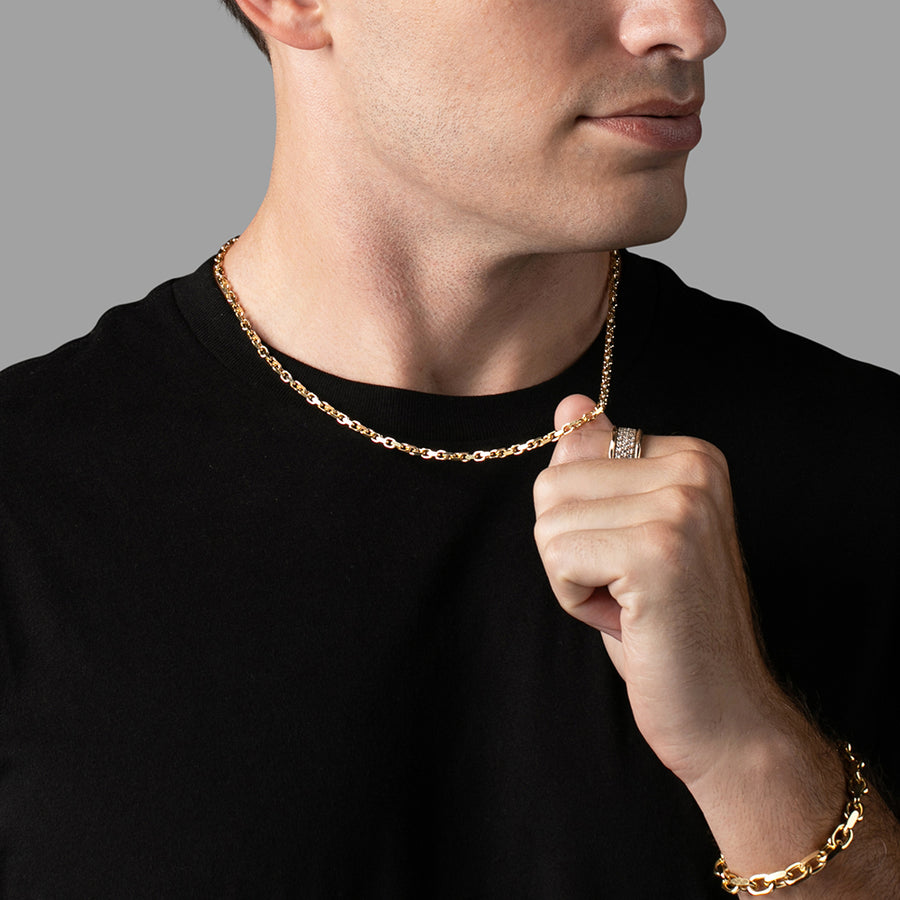 3mm Hermes (Heavy Link) Chain, solid 18k Yellow Gold by Proclamation
