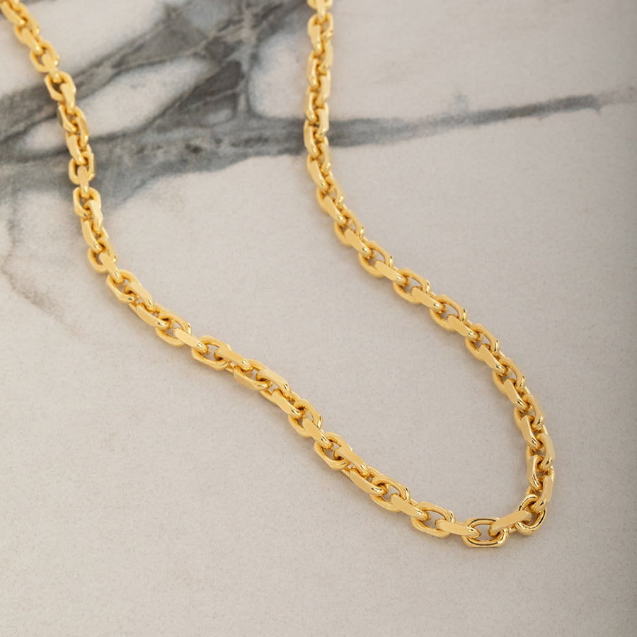3mm Hermes (Heavy Link) Chain, solid 18k Yellow Gold by Proclamation