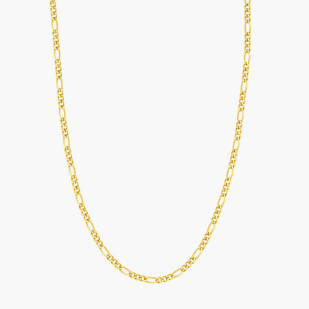 4mm Figaro Gold Chain for Men Solid 14k Yellow Gold