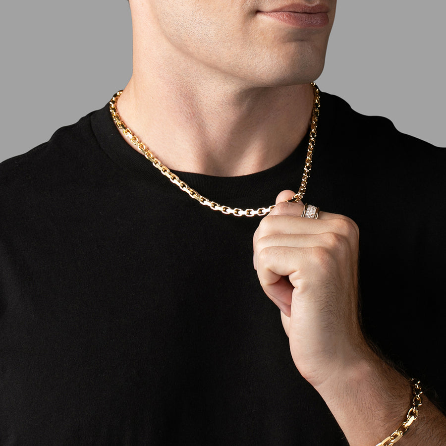 5mm Hermes Heavy Link Chain 14K Yellow Gold Men — Proclamation