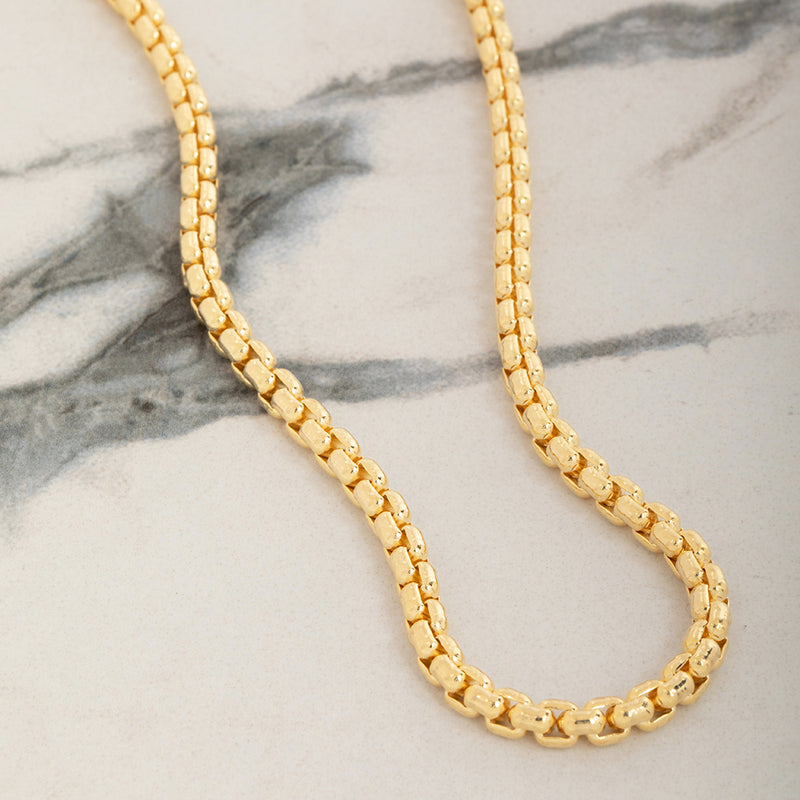 5mm Round Box Chain, Solid 14k Yellow Gold — Proclamation