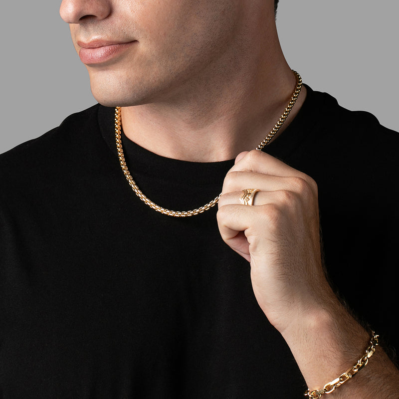 5mm Round Box Chain, Solid 14k Yellow Gold — Proclamation