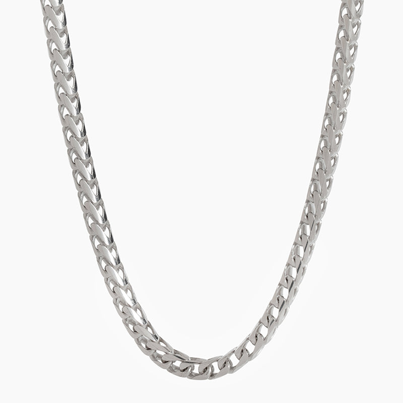 5mm Silver Franco Chain for Men - Solid Silver Necklace