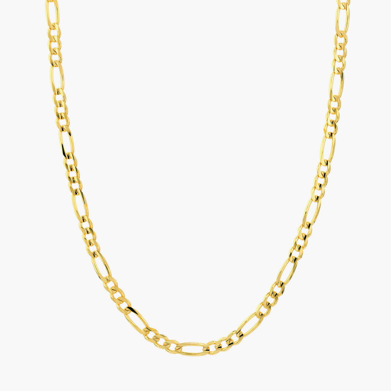 6mm Figaro Gold Chain for Men, Solid 14k Yellow Gold