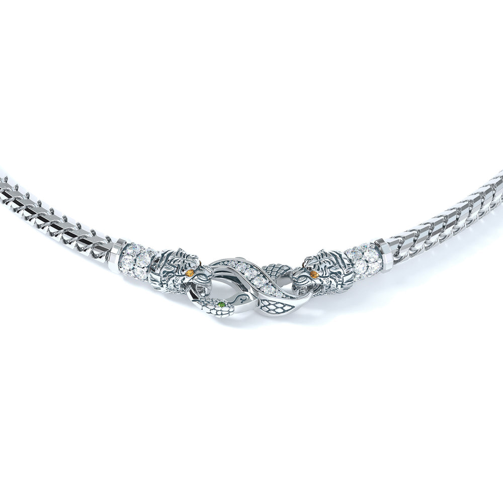 Tiger Diamond Clasp for 4mm Platinum Chains | Proclamation Jewelry