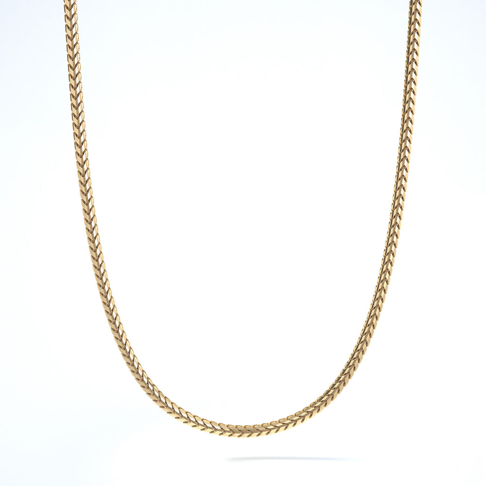 1.5mm Diamond Cut Franco Chain, Solid 14k Yellow Gold — Proclamation
