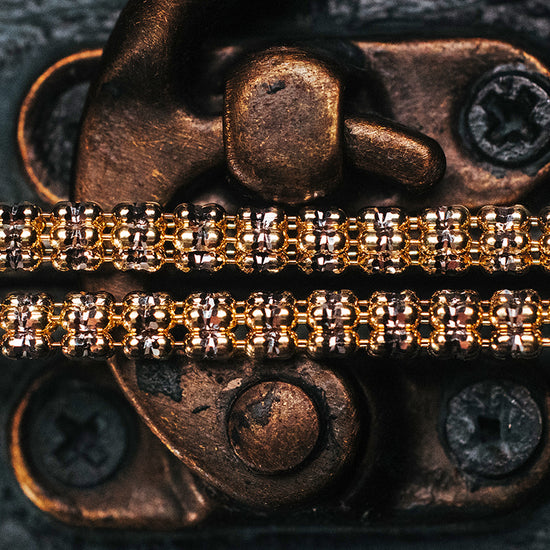 4mm Ice Chain, Solid 14k Gold, Two-Tone Diamond Look