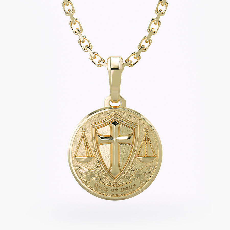 Saint Michael Pendant "CHAMPION" in Solid Gold by Proclamation Jewelry