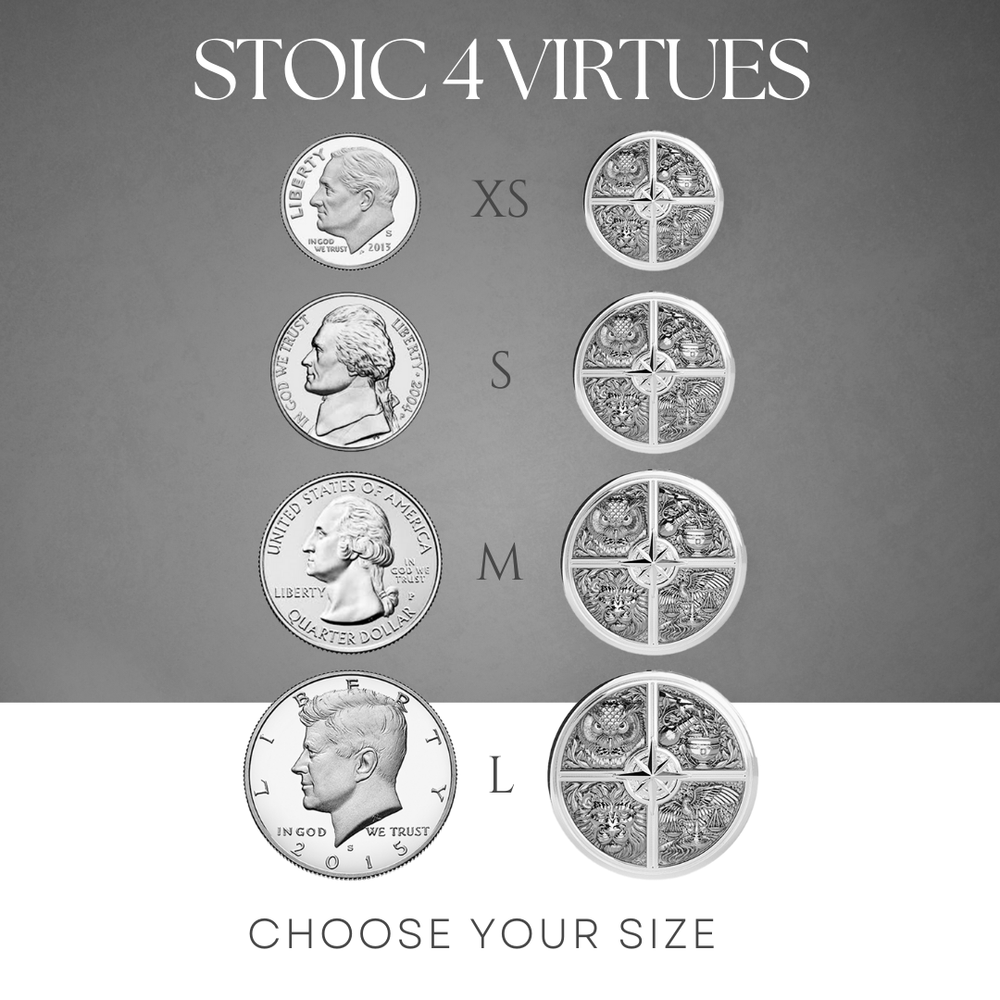 Platinum Stoic 4 Virtues Pendant | Solid Wisdom | Proclamation Jewelry
