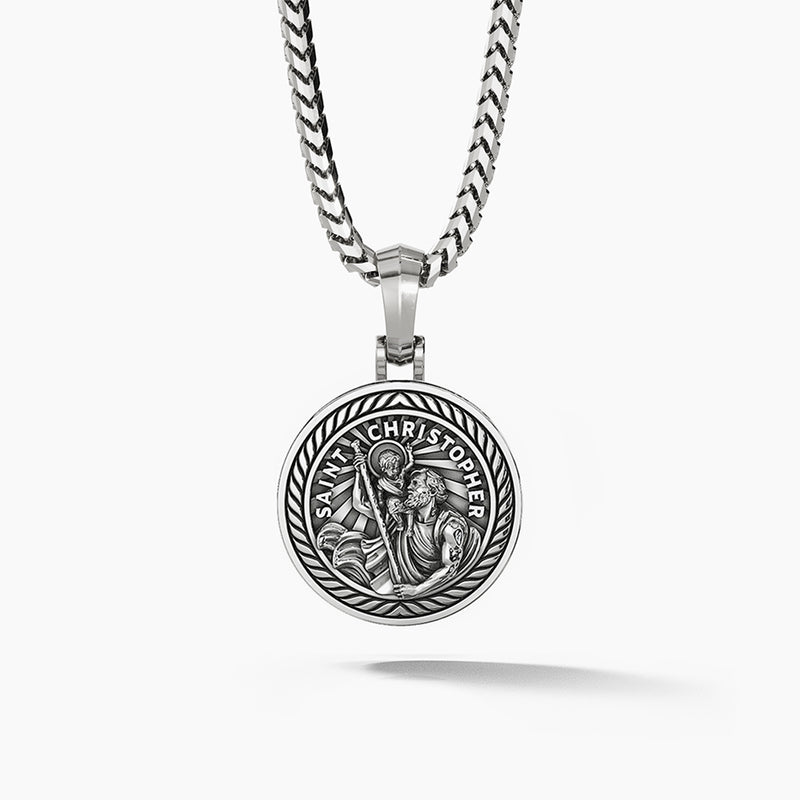 St Christopher Pendants, Best Mens Silver Saint Christopher Necklace