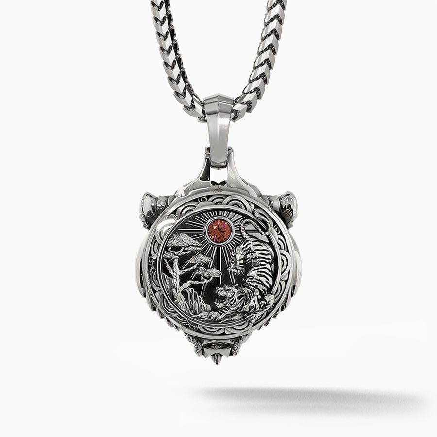 Silver Tiger Pendant for Men, Fiercely Designed