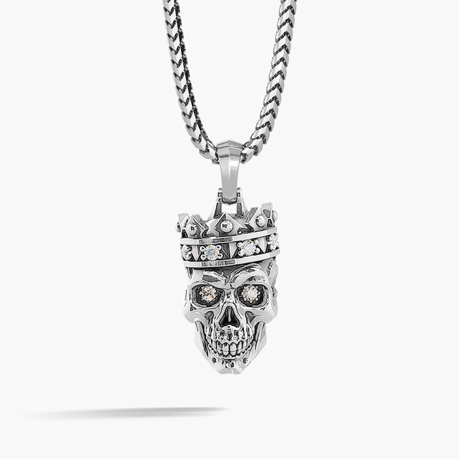 Mens Platinum Skull Pendant | Power & Mastery | Proclamation Jewelry