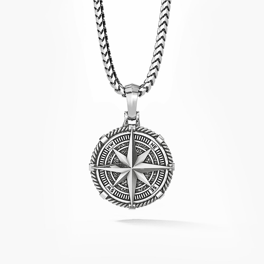 Platinum Voyager Compass Pendant | Proclamation Jewelry
