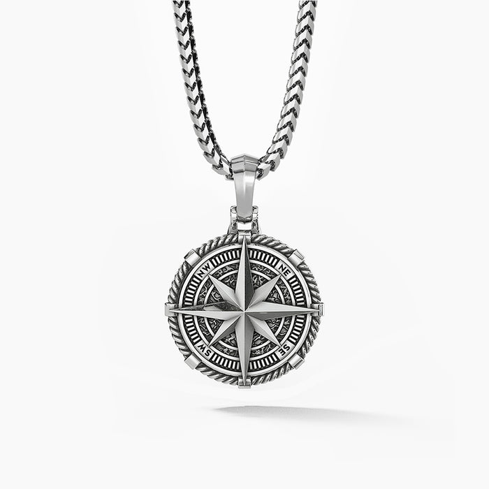 Compass Pendant by Proclamation Jewelry, Silver Mens Compass Necklace
