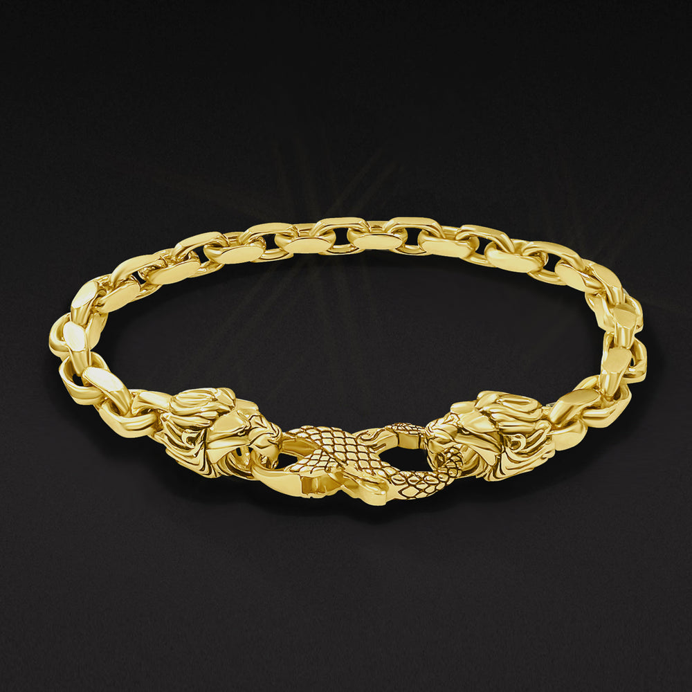 6mm Gold Hermes Link Bracelet 14K for Men