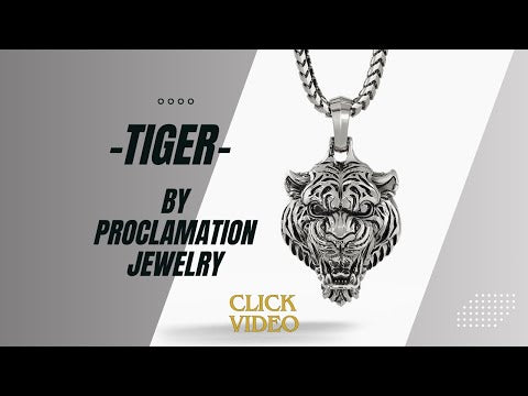 Silver Tiger Pendant for Men, Fiercely Designed