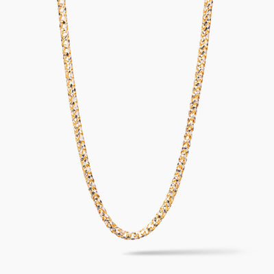 3mm Prism Cut Franco Chain, 14k Gold Chain Men’s, Solid Gold Chain ...
