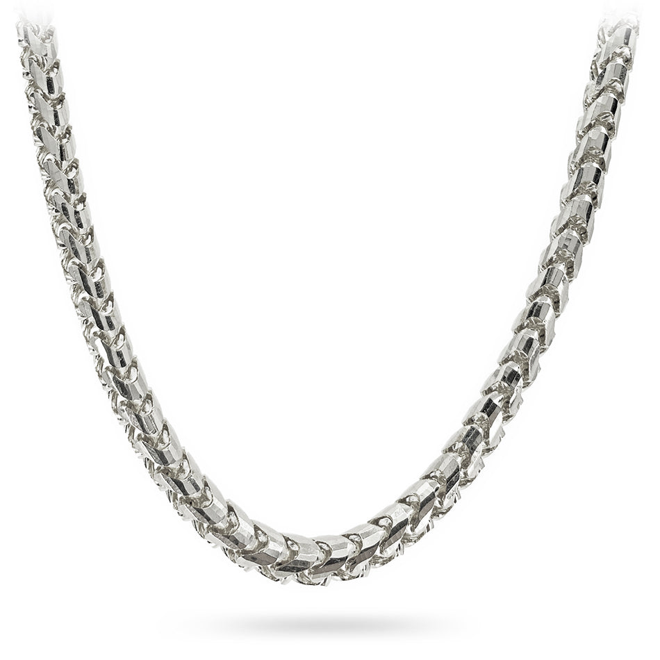 5mm Diamond Cut Franco Chain, 18k Gold Chain Men’s White Gold Necklace ...