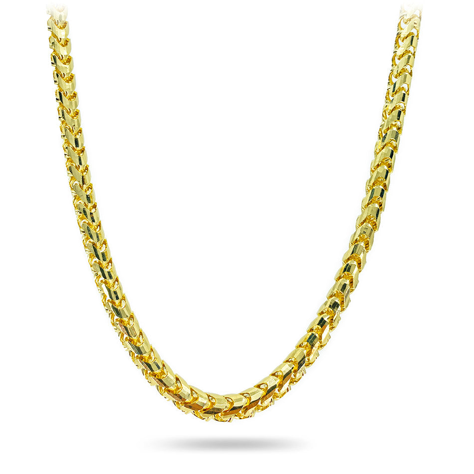 3mm Diamond Cut Franco Chain, 14k Gold Chain Men’s, Solid Gold Chain ...