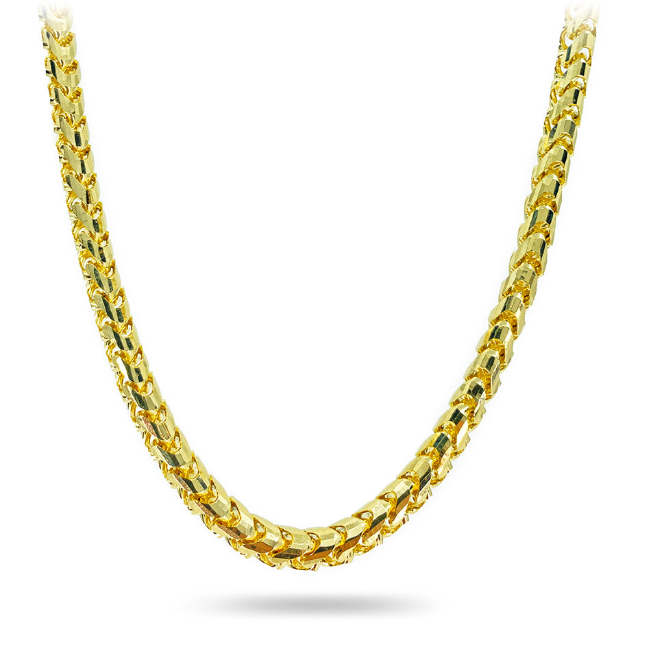 3mm Diamond Cut Franco Chain, 14k Gold Chain Men’s, Solid Gold Chain ...