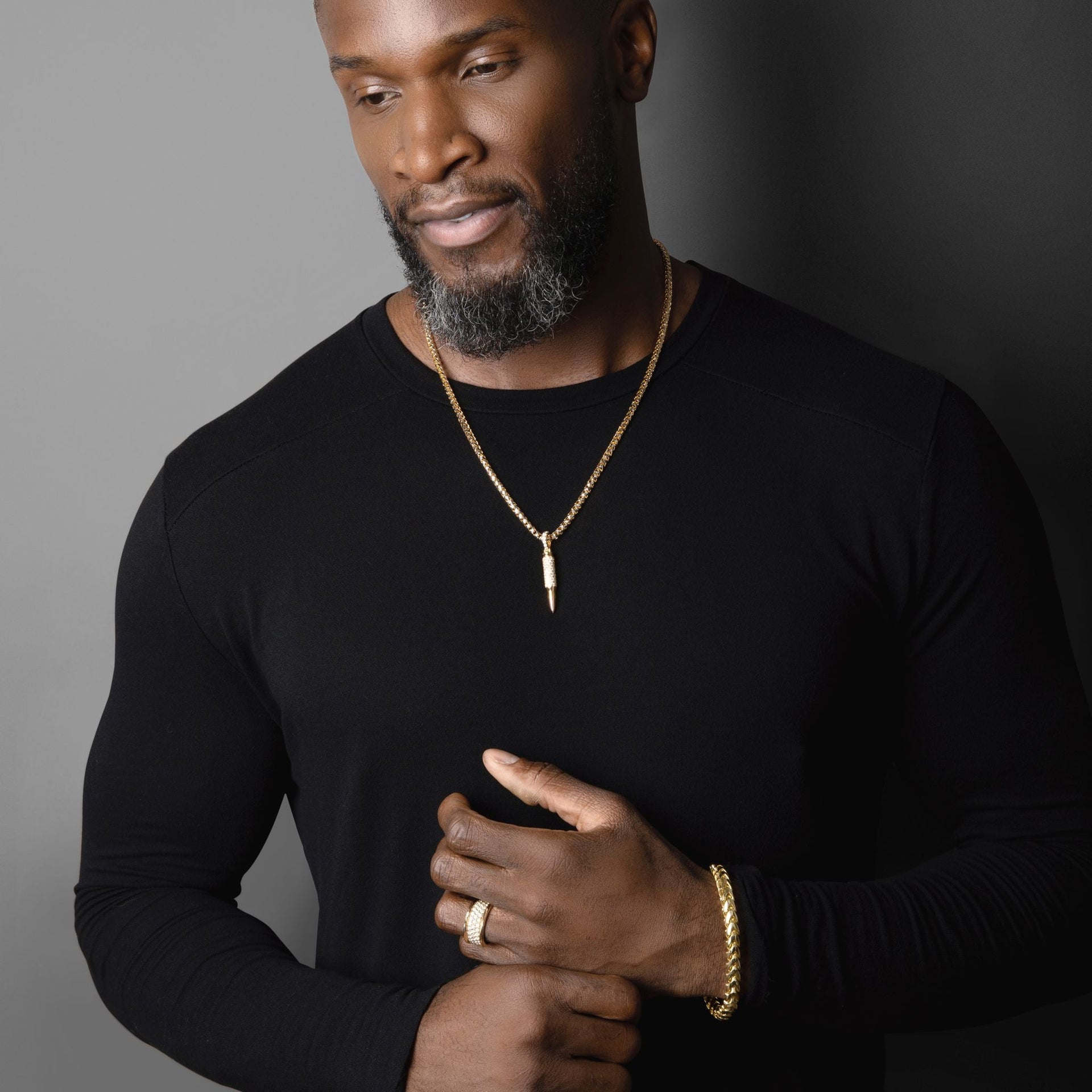 Diamond Bullet Pendant, Solid 14k Gold, Proclamation Jewelry