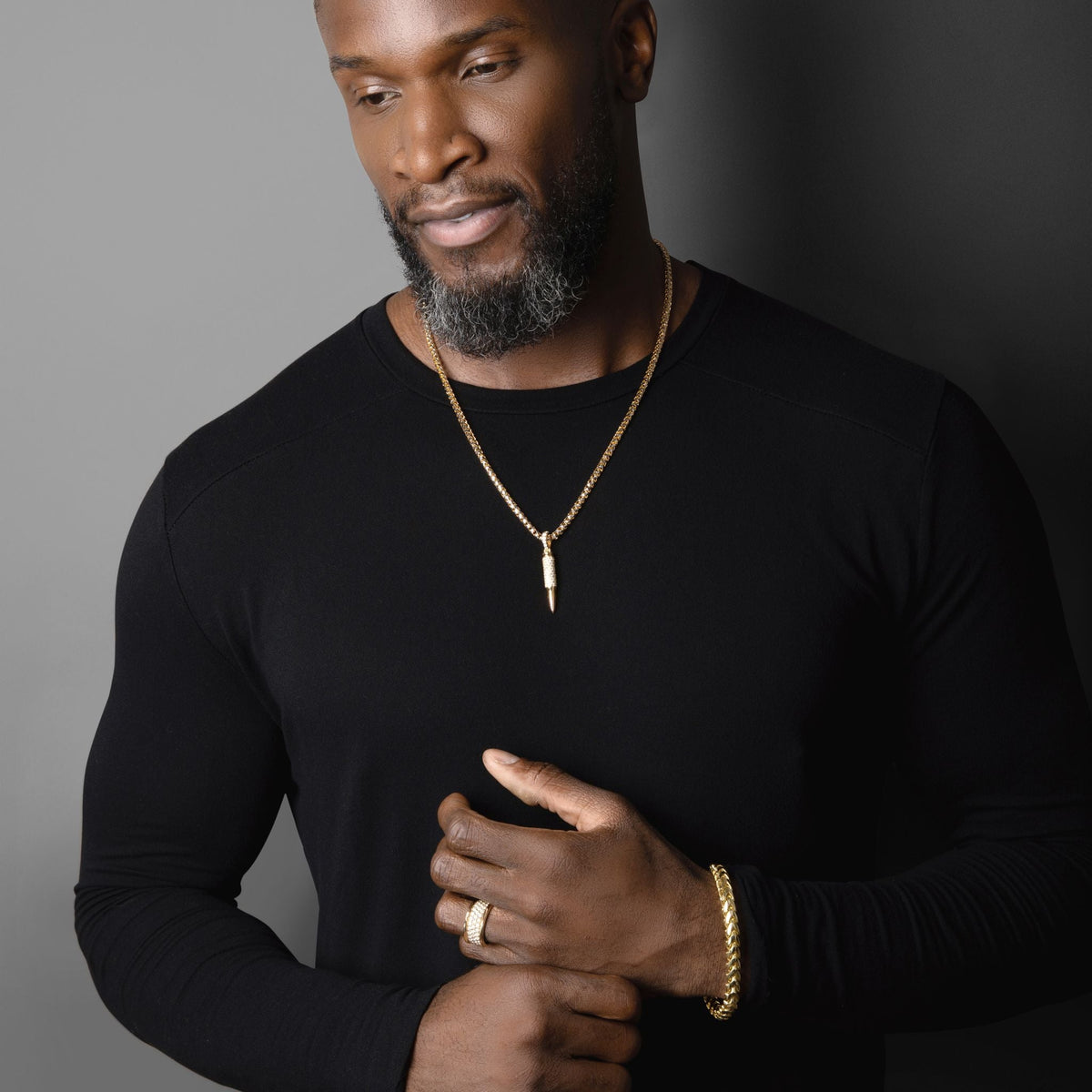 Diamond Bullet Pendant, Solid 14k Gold, Proclamation Jewelry