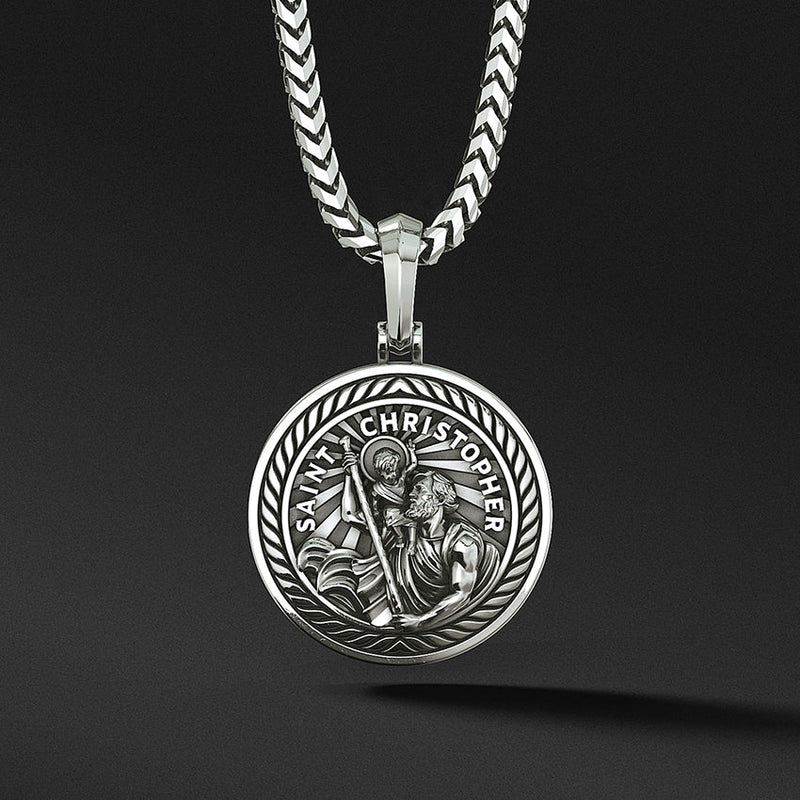 St Christopher Pendants, Best Mens Silver Saint Christopher Necklace ...