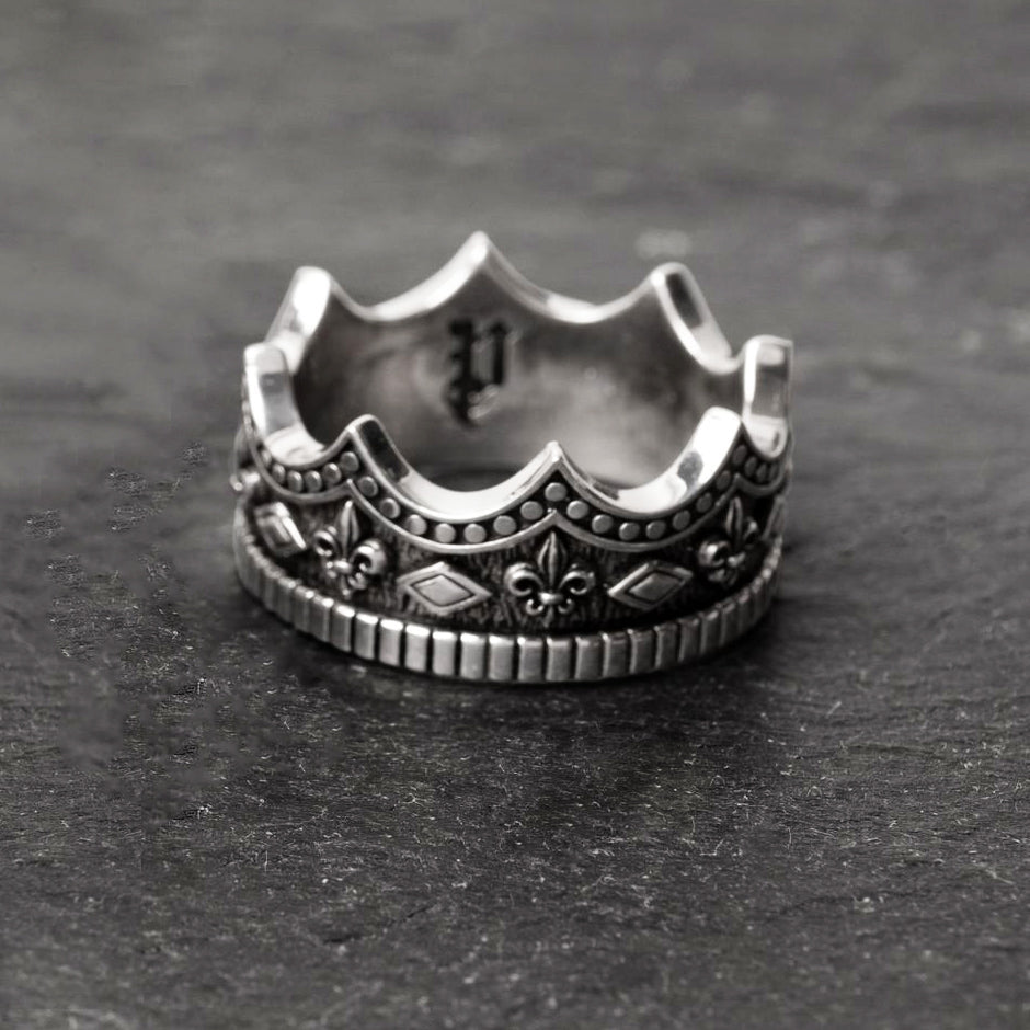 Mens Silver Ring, Crown Ring by Proclamation Jewelry